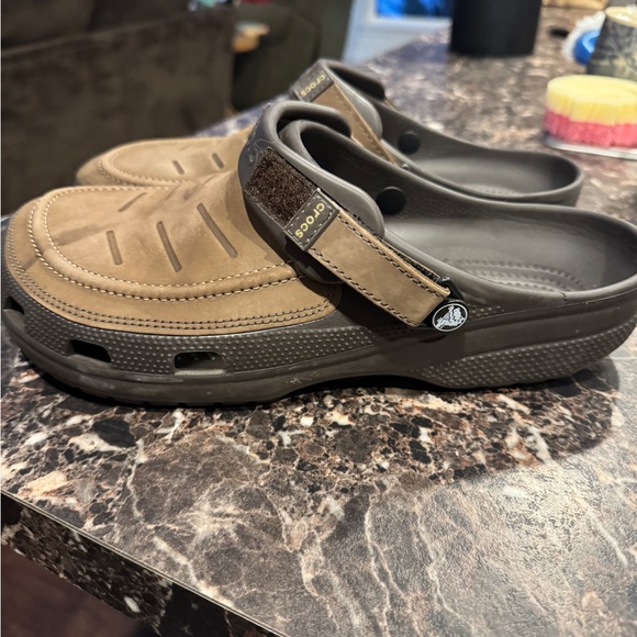 CROCS | Shoes | Crocs Dualtone Brown Clogs | Poshmark